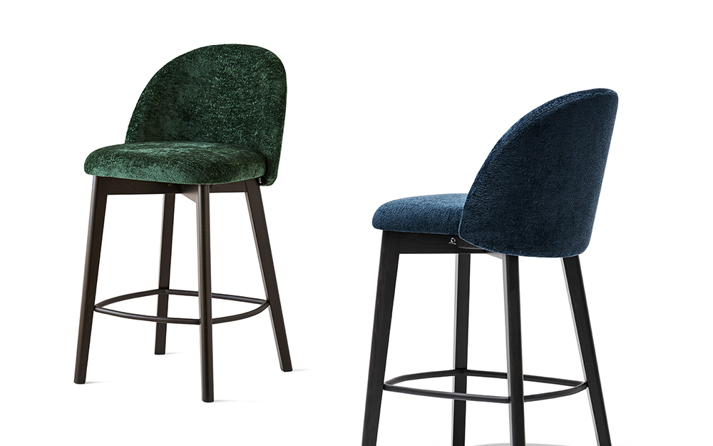 Connubia Tuka Mid Bar Stool Wood Legs